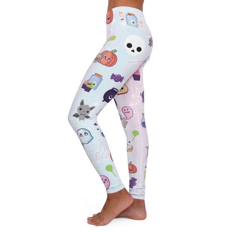 Kawaii Halloween Candycore Spandex Leggings Pastel Pink and Blue ...