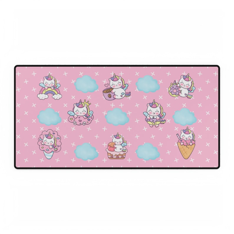 Pastel Pink Unicorn Yume Kawaii Gaming Mouse Pad, XXL Large Cutecore ...
