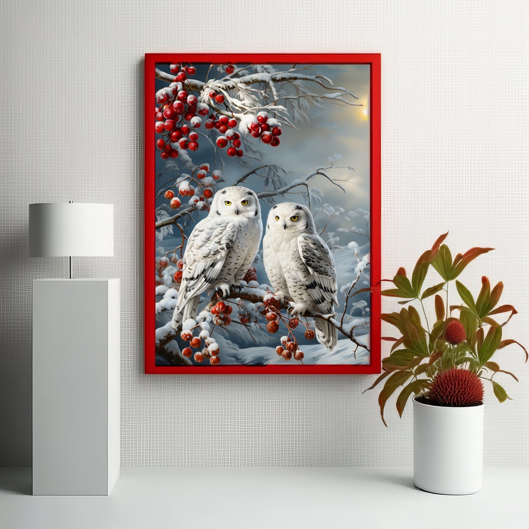 Snowy Owls in a Taiga Forest Canvas Print Ai-generated - Etsy