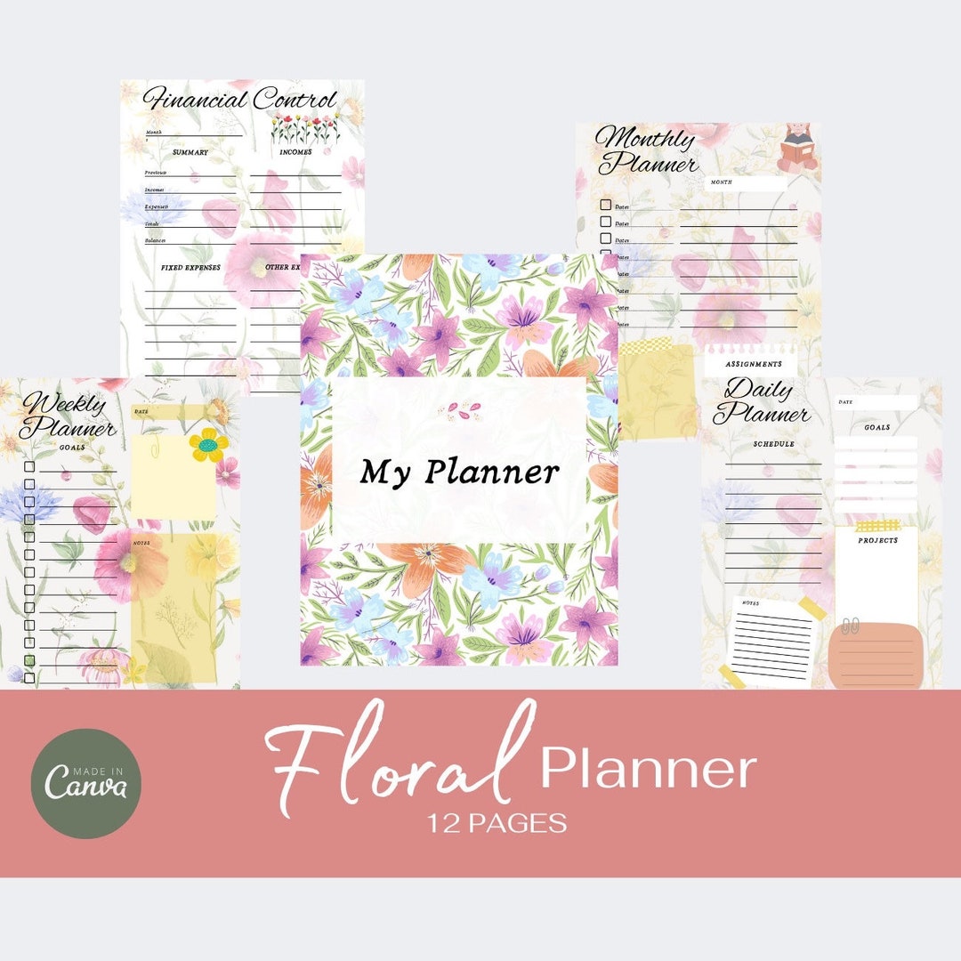 Floral Planner, Goodnotes Template, Daily Planner, Weekly Planner ...