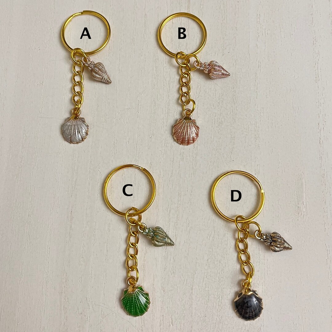 Conch and Shell Keychain - Etsy