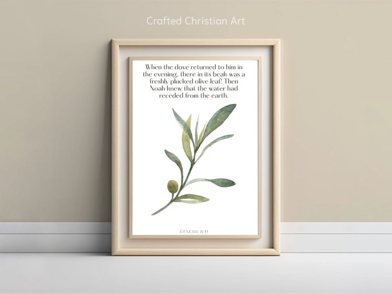 Genesis 8 11 Digital Download, Modern Christian Art, Bible Verse Wall ...