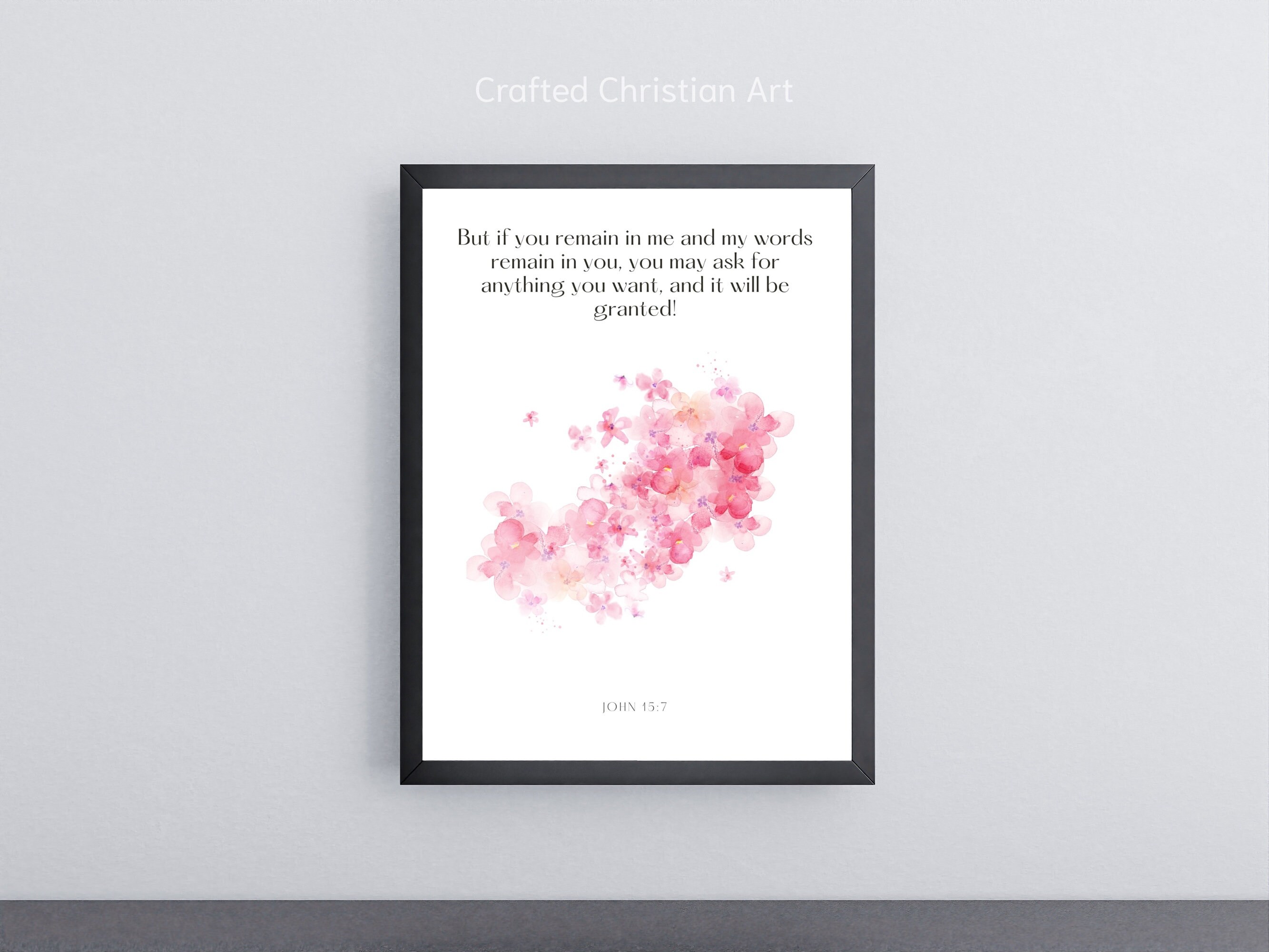 John 15 7 Digital Download, Bible Verse Print, Modern Christian Art ...