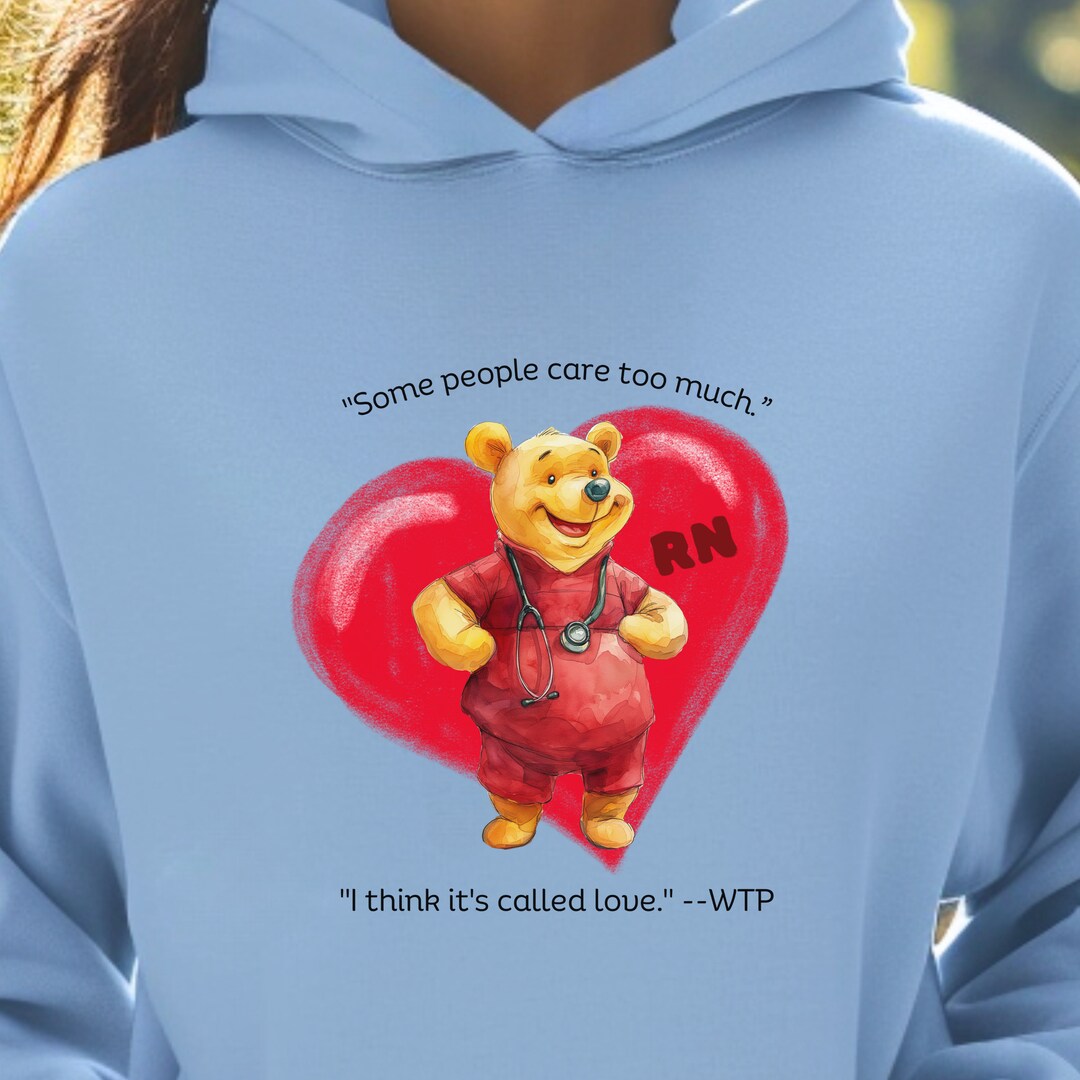 Winnie the Pooh RN Hoodie Unisex Nurse Work Hooded Sweatshirt Nurses ...