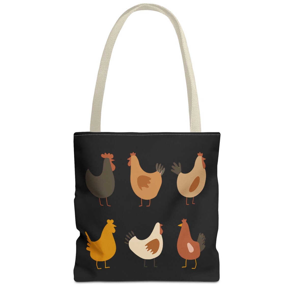 Chicken Tote Bag - Loves Chickens Gift - Simple Retro Country Farmhouse ...