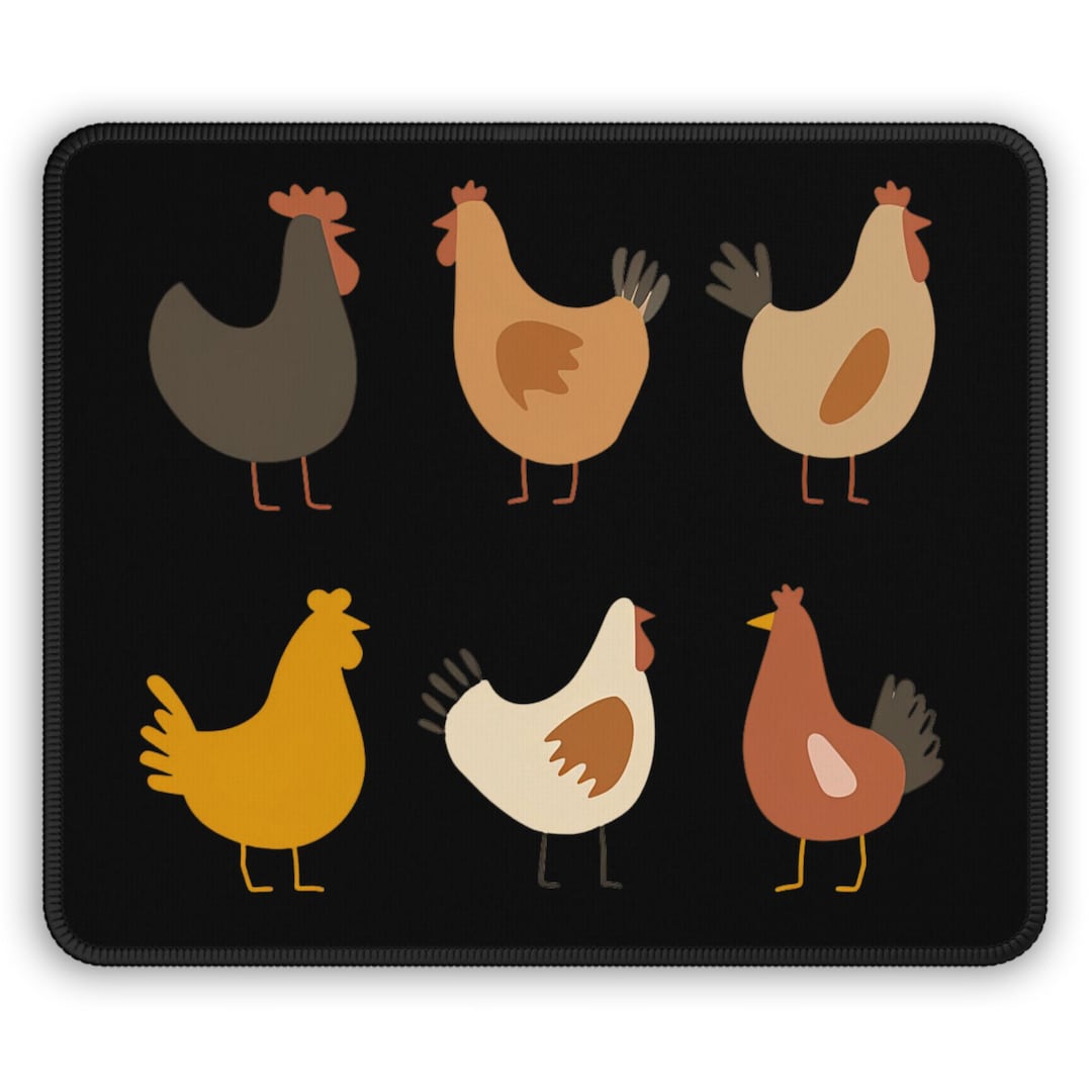 6 Chickens Mouse Pad - Loves Chickens Lover - Simple Retro Country ...