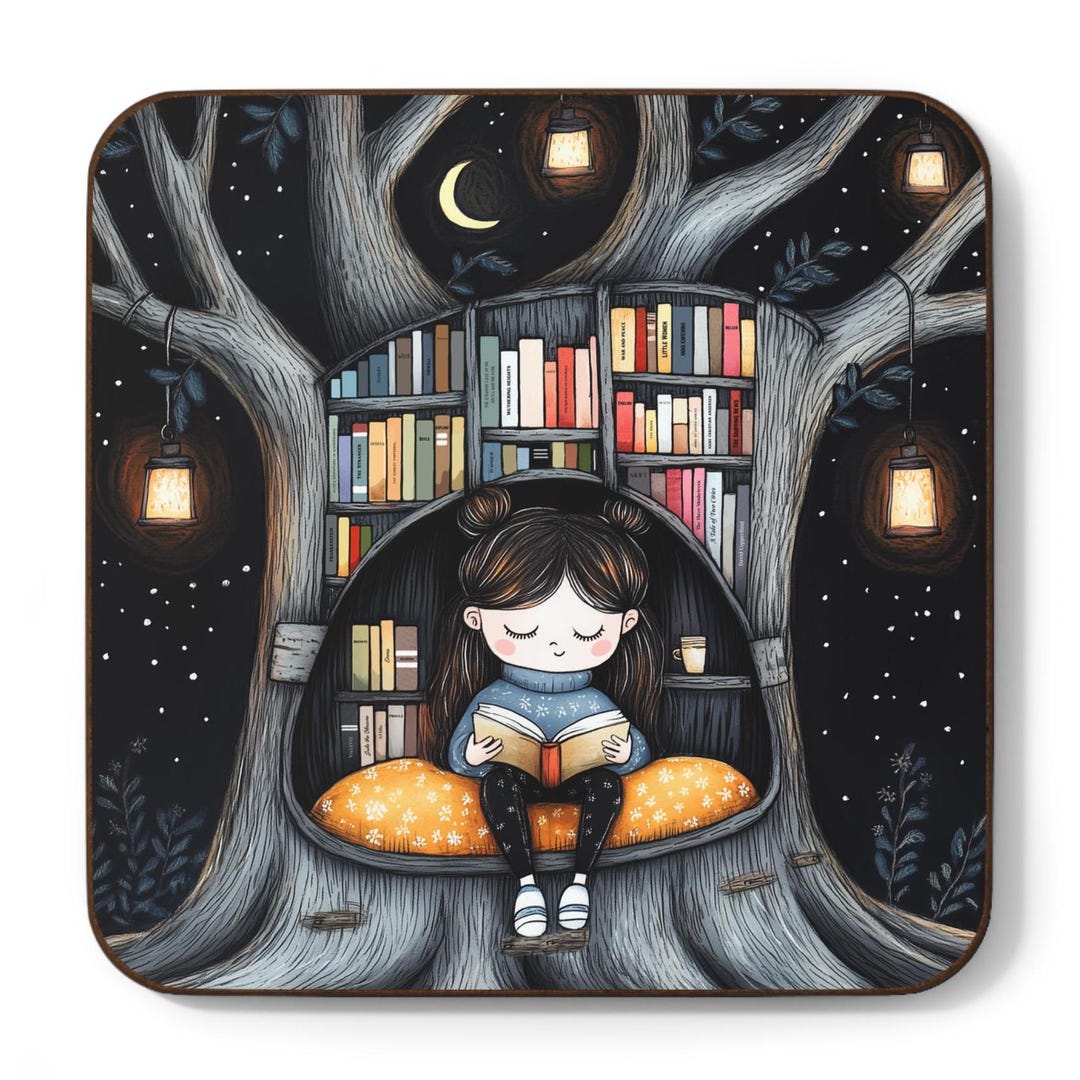 Book Nook Coaster, Treehouse Library, Booknerd Bookworm Bookish Gift ...