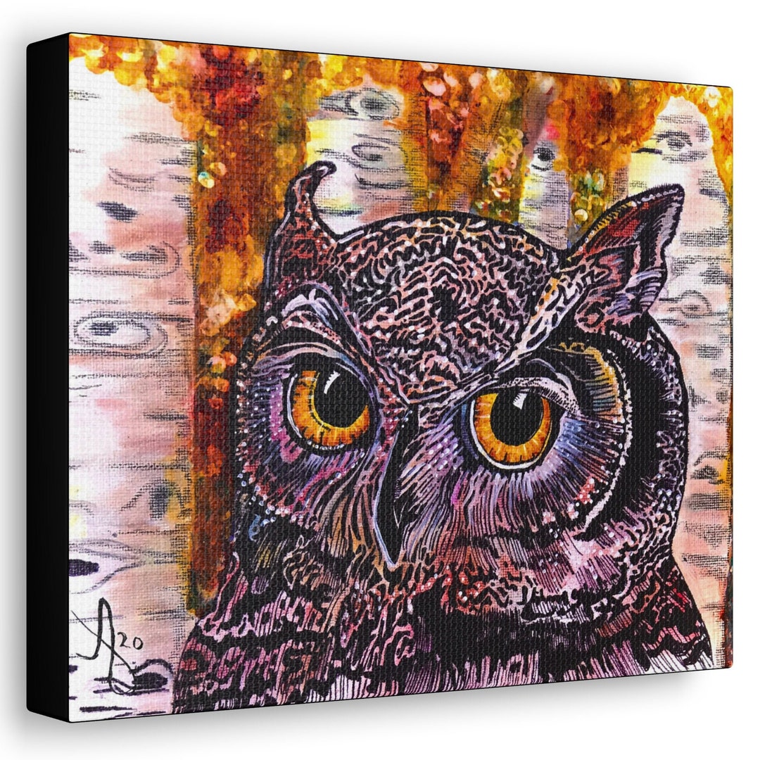 Portrait of an Owl Gallery Canvas - From Mama Mosaic Artworks - Comes ...