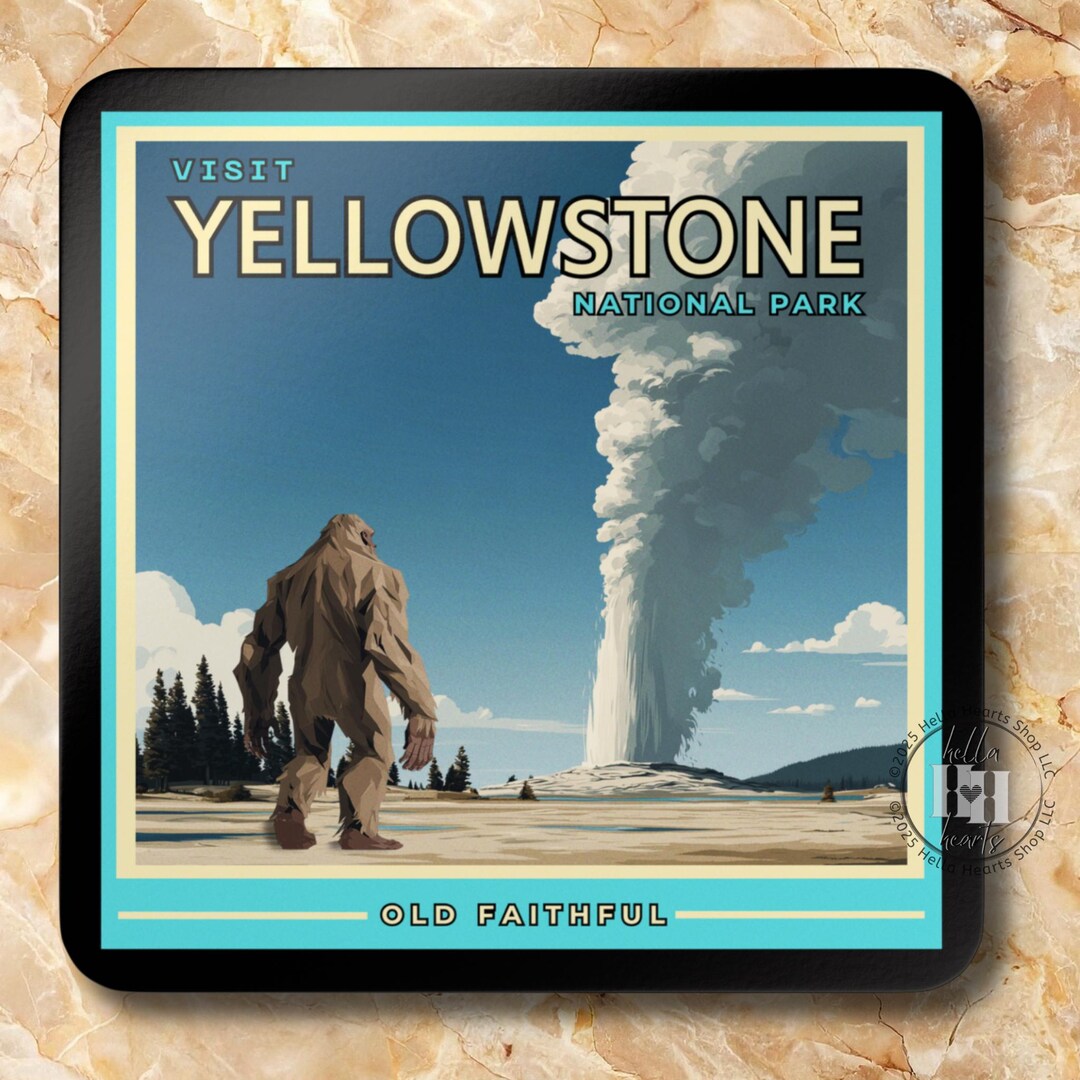National Parks Coaster Set: Sasquatch Visits Arches, Yellowstone, Devil ...