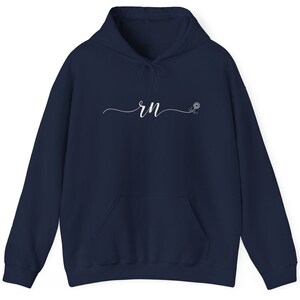 New RN Hoodie - RN in Cursive - Daisy Nurse Work Hooded Sweatshirt ...