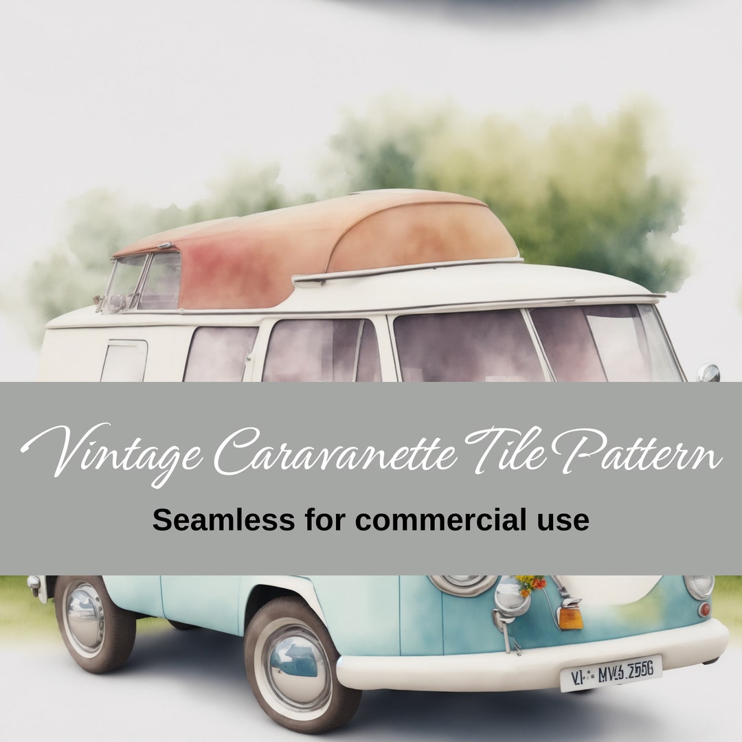 VW Caravanette Roadtrip Tile Pattern - Etsy