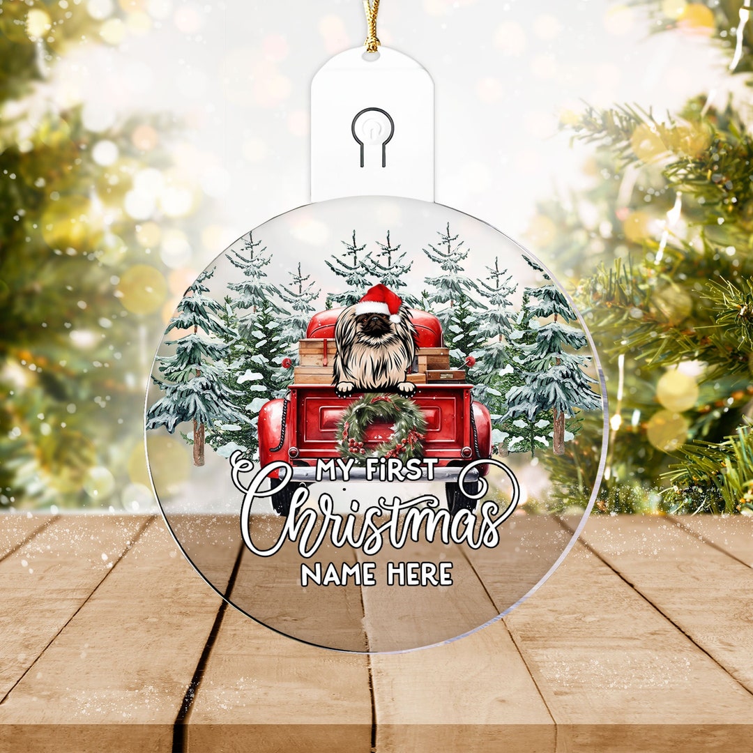 Custom Pekingese LED Ornament First Christmas Ornament - Etsy