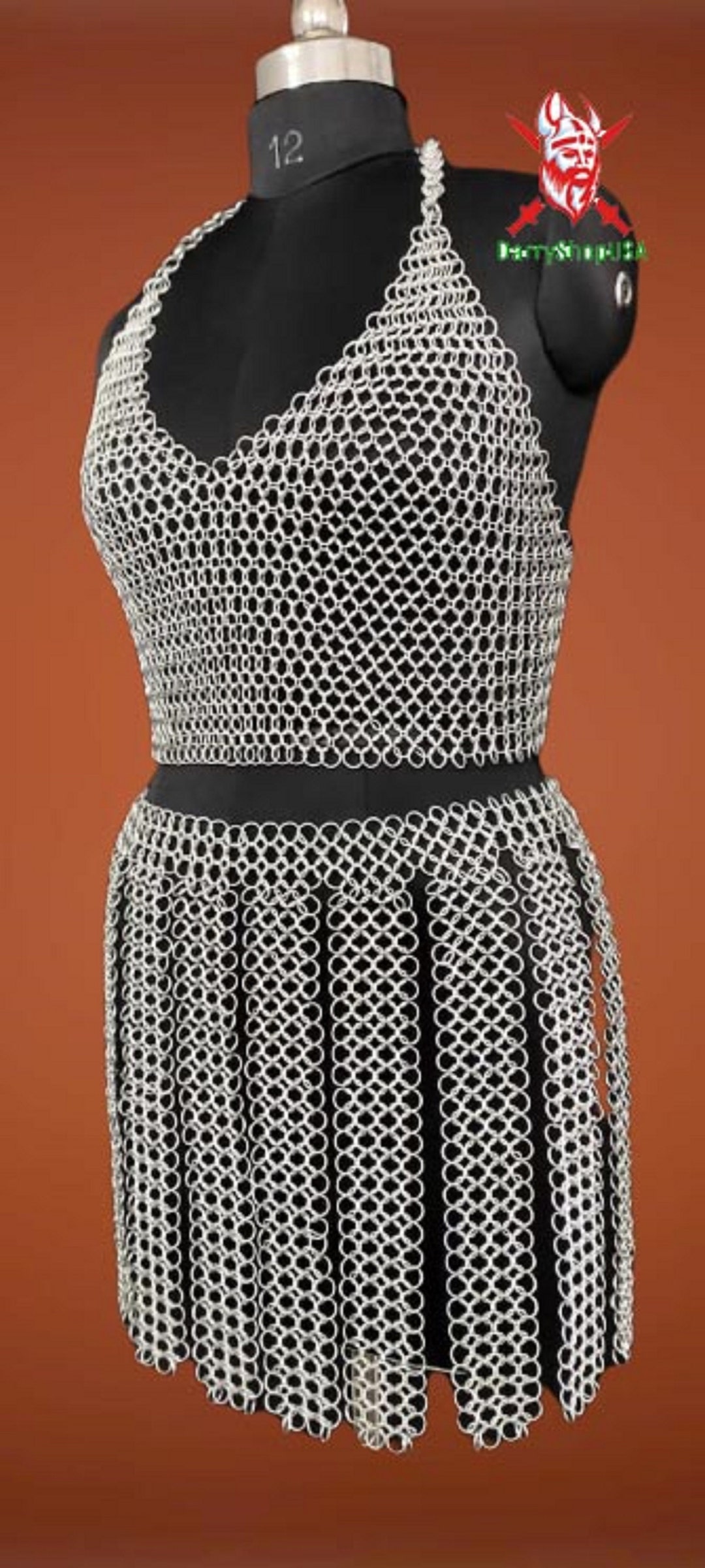 Chainmail Breastplate Halter Top With Skirt Chainmail Bra - Etsy
