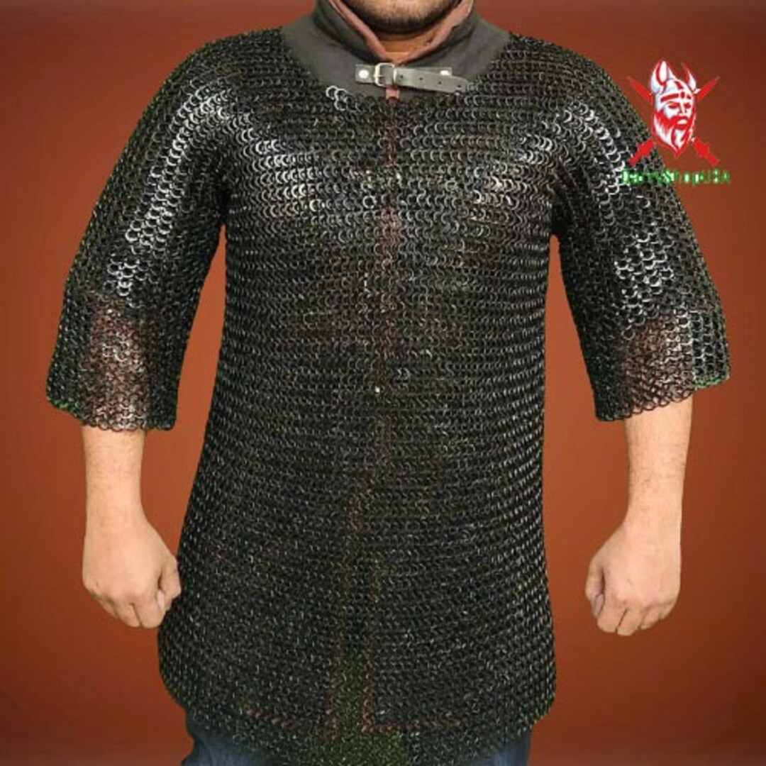Aluminium Blackened Chainmail Shirt, 10 Mm Flat Riveted With Washer ...