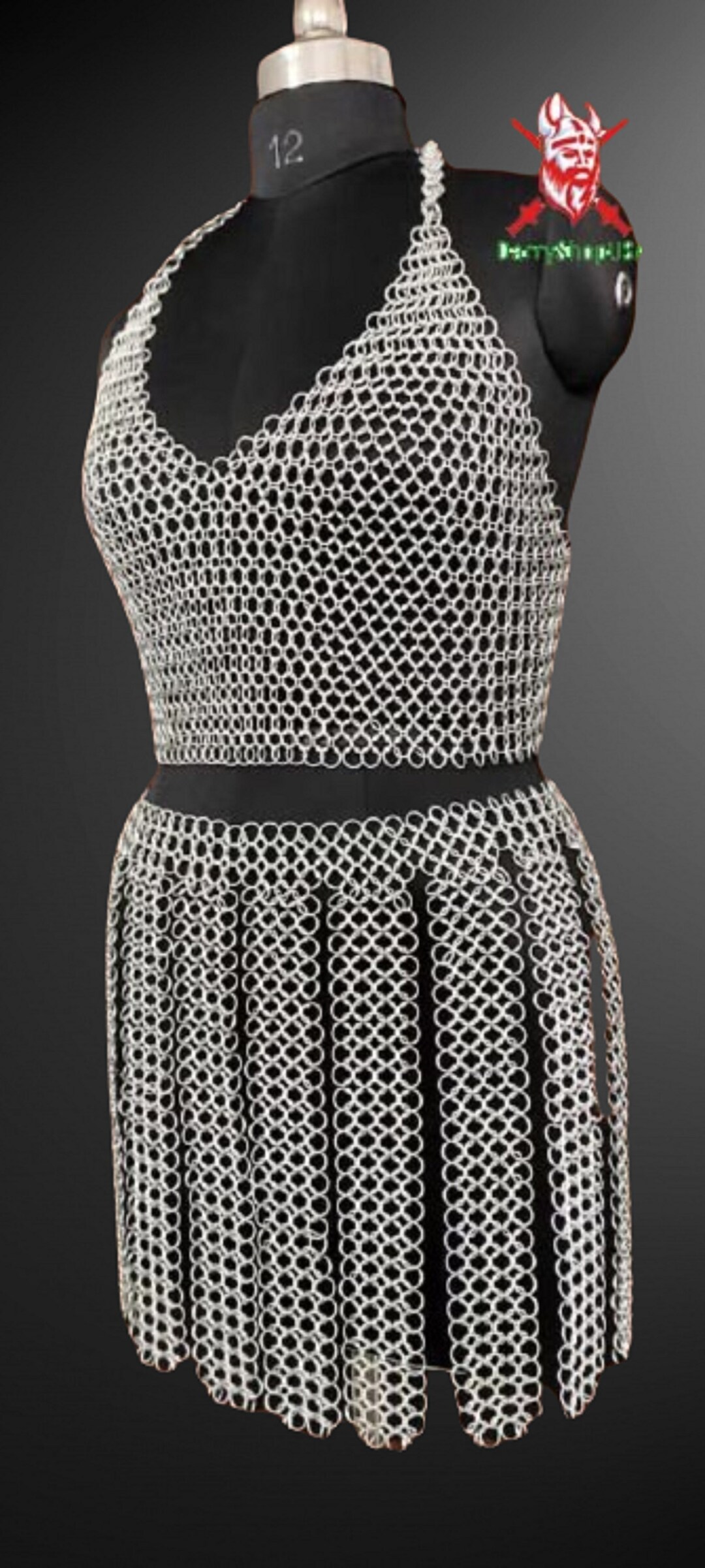 Chainmail Breastplate, Halter Top With Skirt, Chainmail Bra Set ...