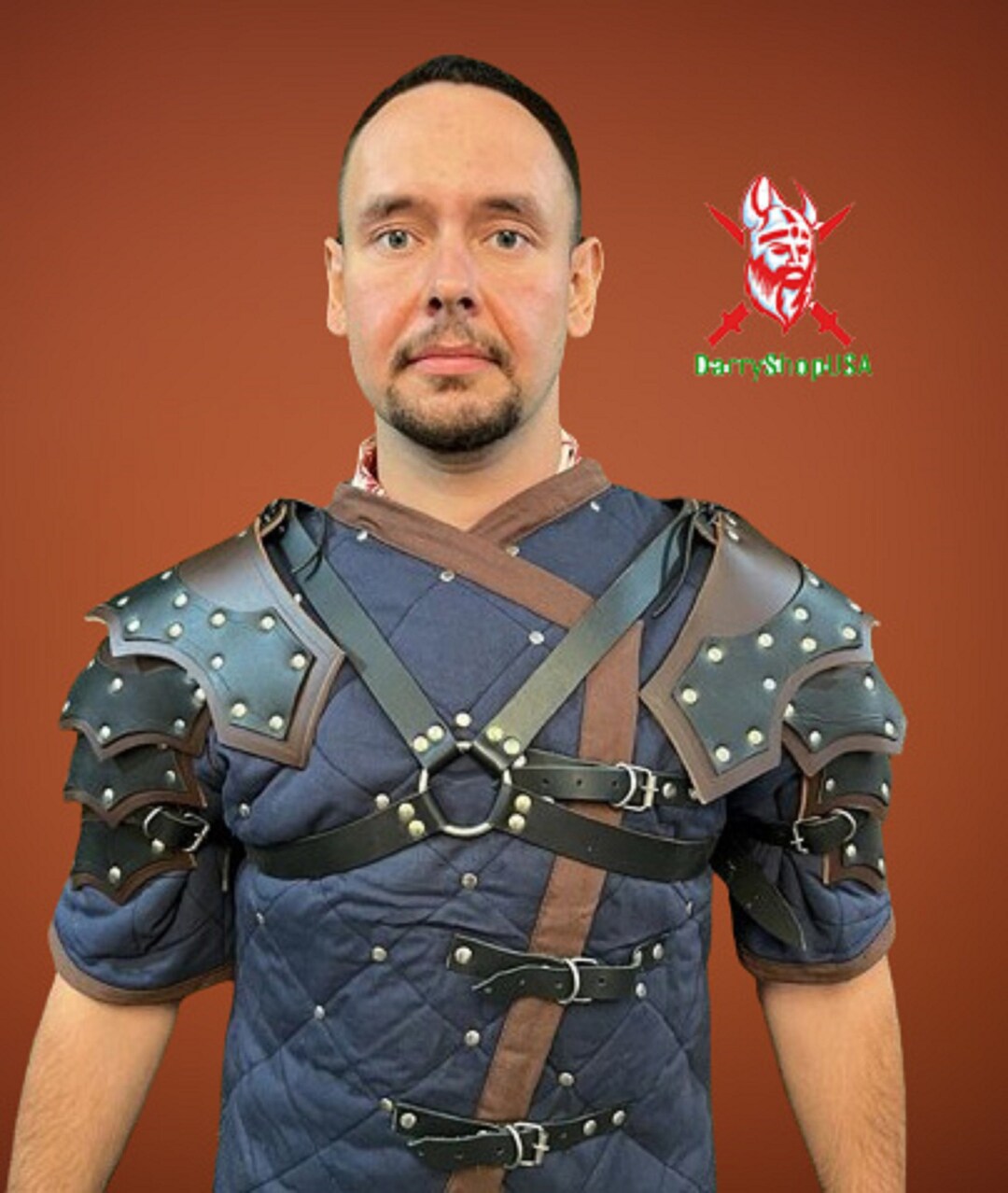 Genuine Leather Pauldrons Set, for LARP, Leather Shoulder Set, Easter ...
