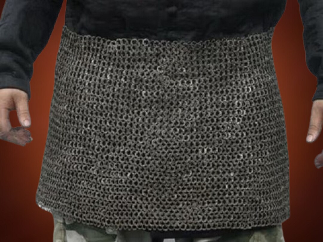 Medieval Knight Chainmail Skirt, 9 Mm Flat Riveted With Washer Mild ...