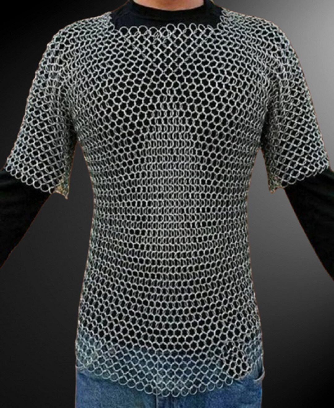 Aluminum Butted Chain Mail Shirt, Round Ring Half Chainmail Shirt Armor ...