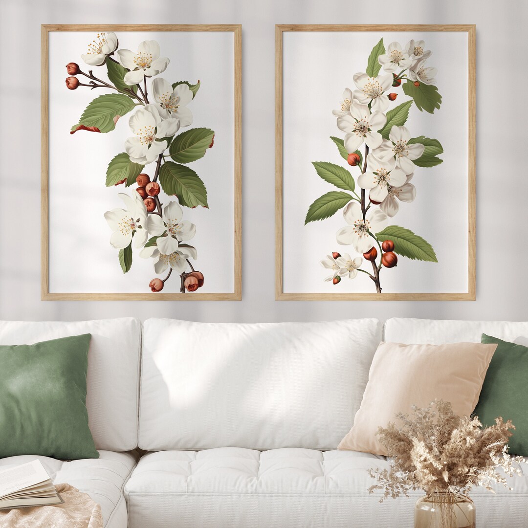 PAIR OF 2 Missouri State Flower Prints, Missouri Matisse Print, White ...