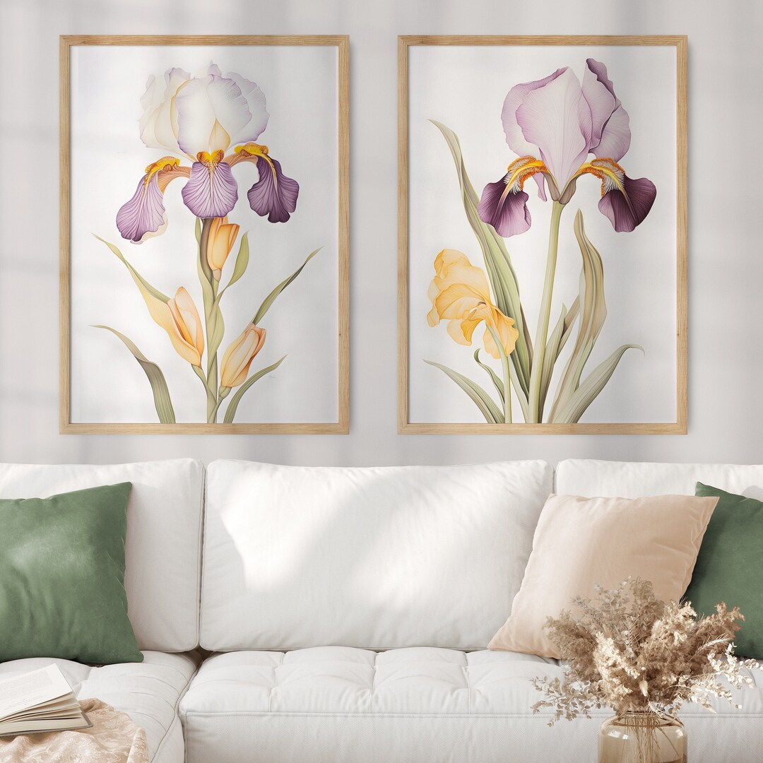 PAIR OF 2 Tennessee State Flower Prints, Tennessee Matisse Print, Iris ...