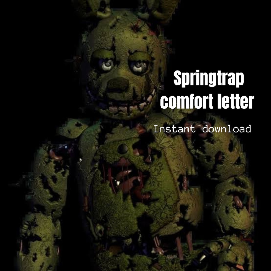 Springtrap Comfort Letter | FNAF Merch | FNAF Movie Letter | Freddy ...