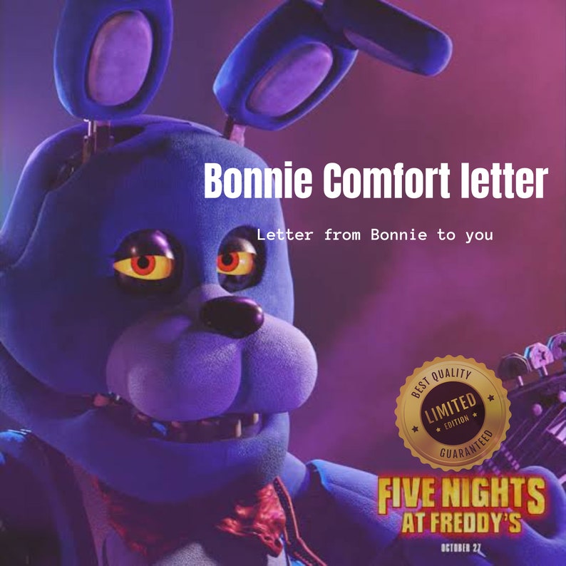 Bonnie Comfort Letter | FNAF Bonnie Letter | Five Nights at Fready’s - Etsy