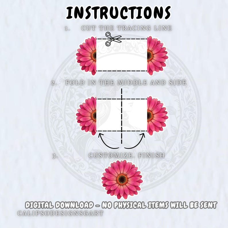 Gerbera Flower Business Card Template, Folded Pop up Design (canva ...