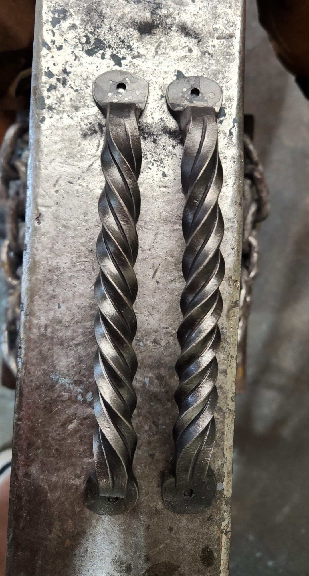 Hand Forged Door Pull Blacksmith Made Rope Twisted Iron - Etsy