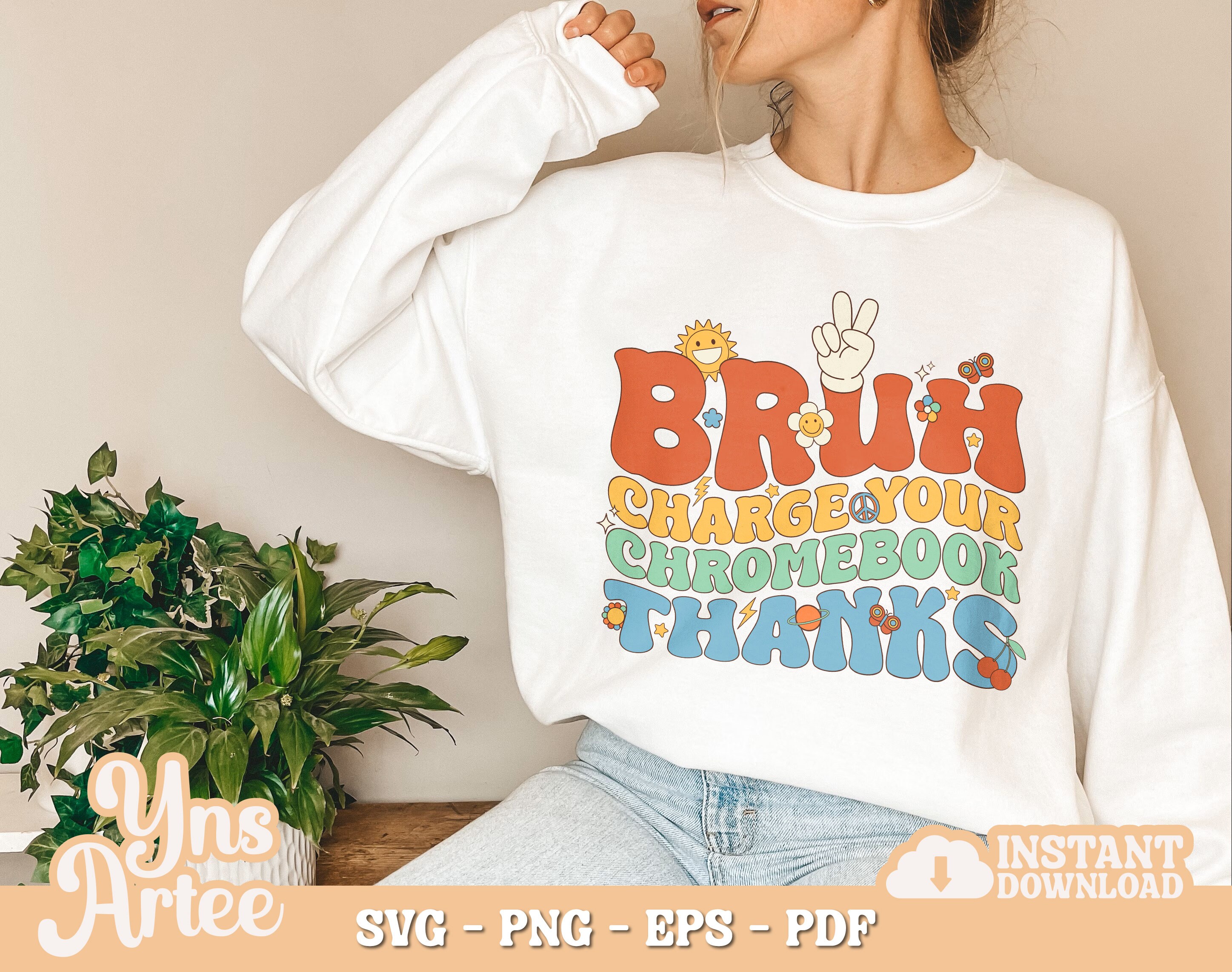 Bruh Charge Your Chromebook Thanks Svg Bruh Shirt Design - Etsy