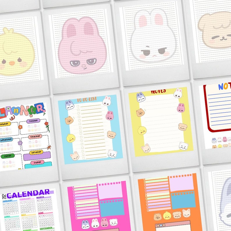 Stray Kids Skzoo Planner Digital Printable Pdf With 2024 Calendar 15 ...