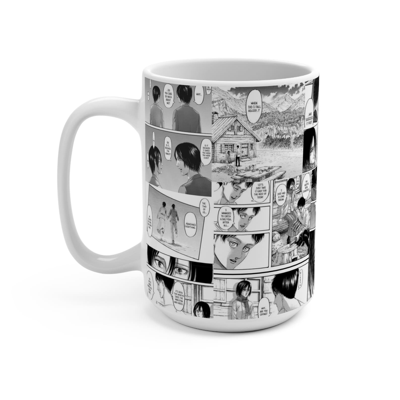 AOT Finale, Mikasa and Eren Cabin, Anime Ceramic Mug 15oz (attack on ...