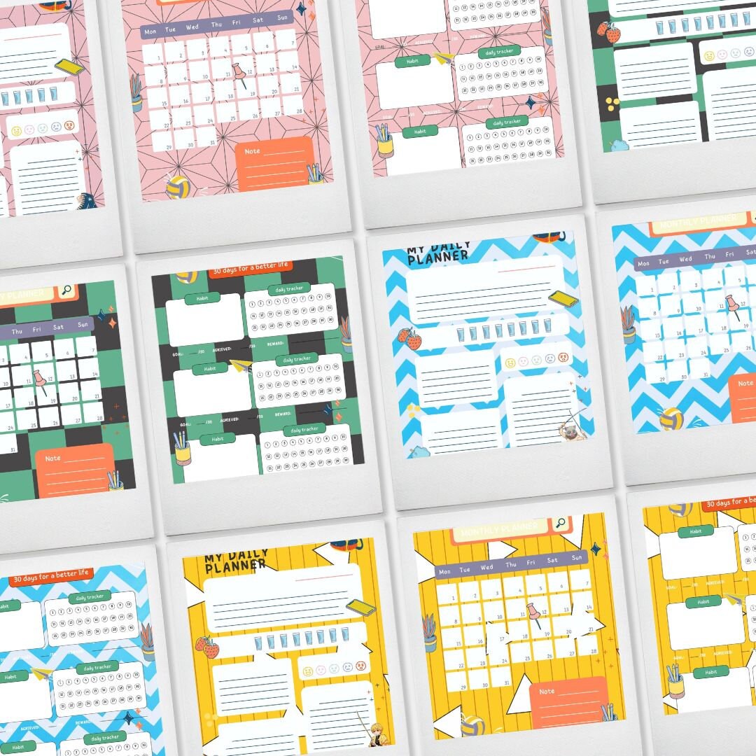 Tanjiro, Nezuko, Zinetsu, Inosuke Printable PDF Planner 12pages demon S ...