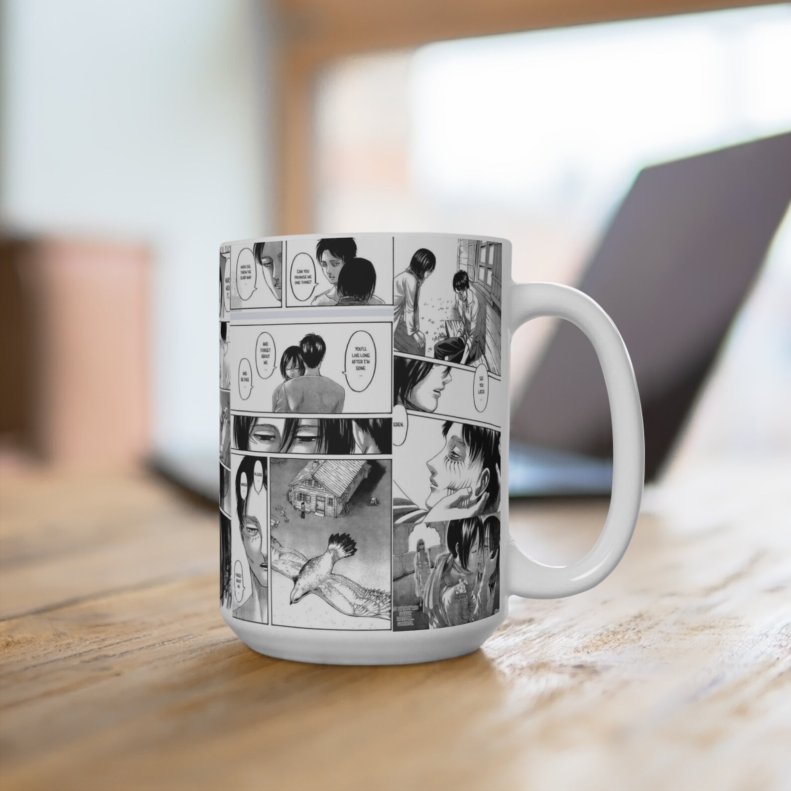 AOT Finale, Mikasa and Eren Cabin, Anime Ceramic Mug 15oz (attack on ...
