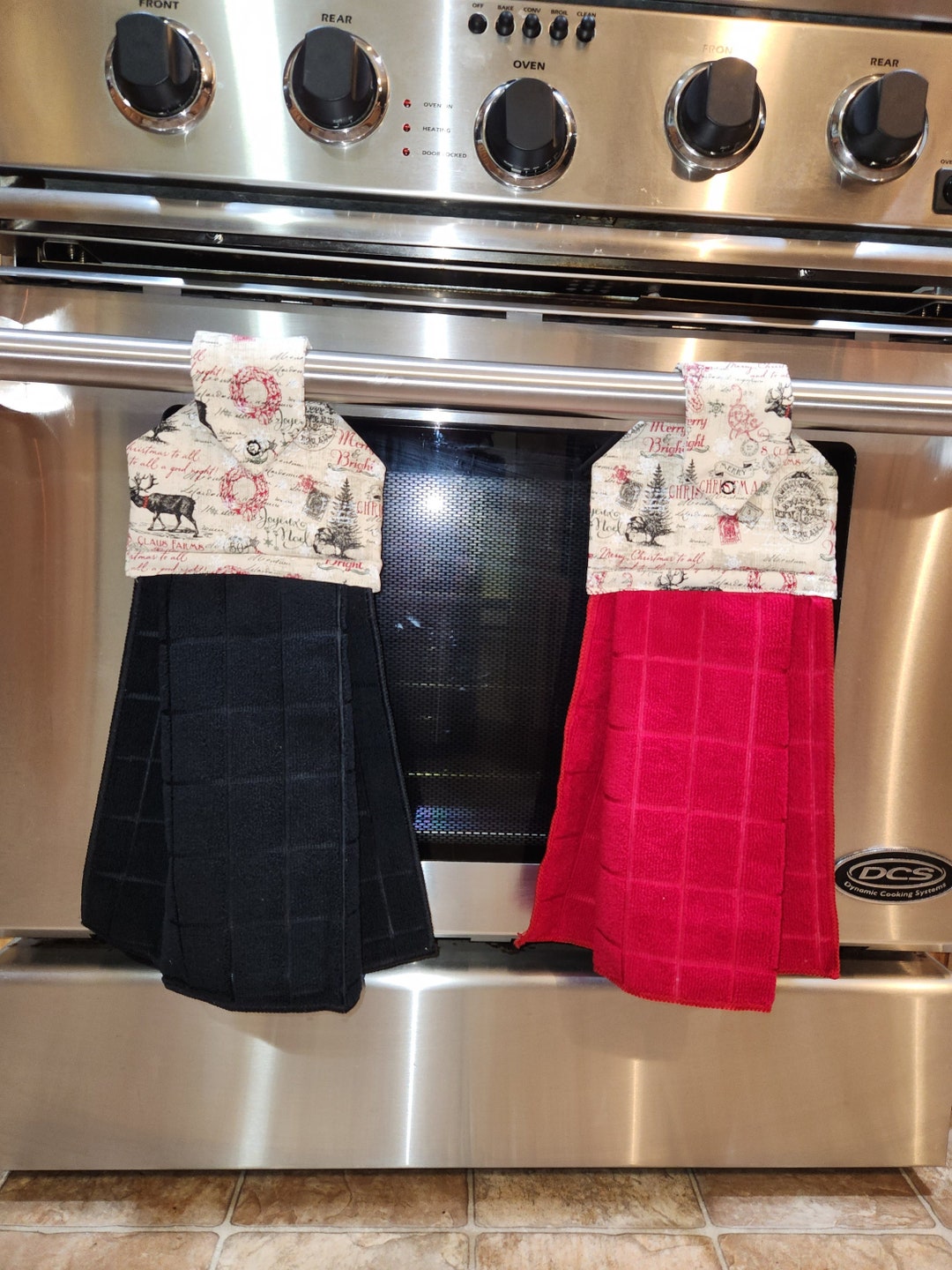 Hand Towels With Hanging Loop, Hanging Towels, Stay Put Dish Towel ...