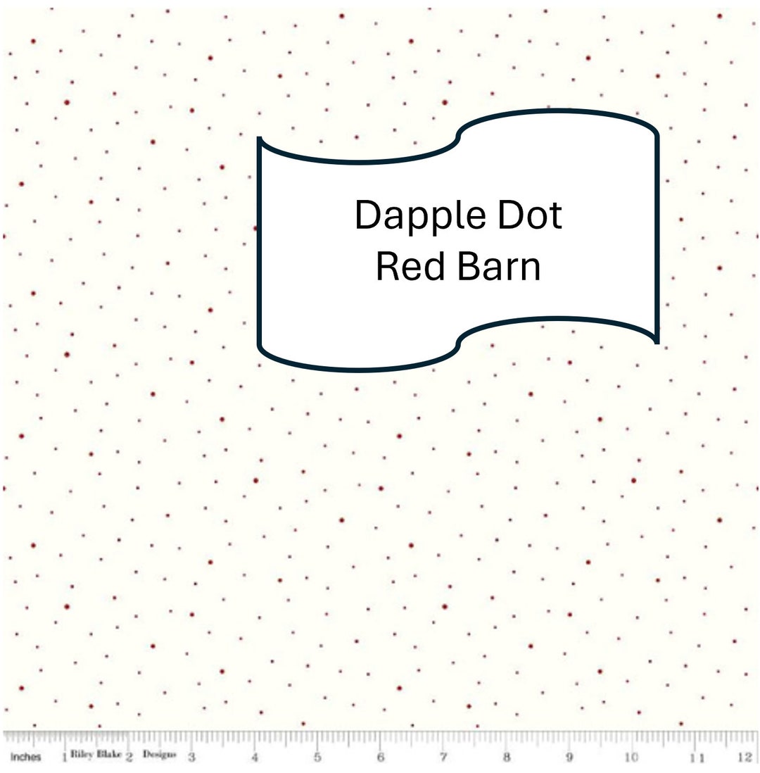 Riley Blake Designers, Dapple Dot on White With Red Barn Dots 23 ...