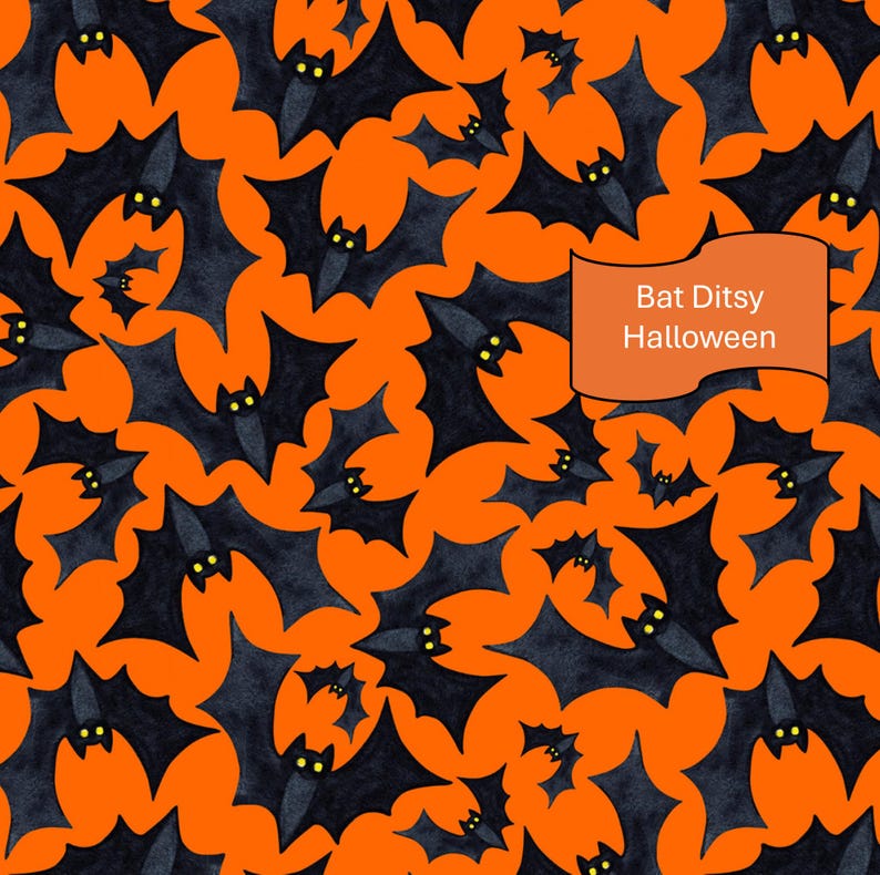 Bat Ditsy Halloween From Four Seasons by David Textiles, Digital Print ...