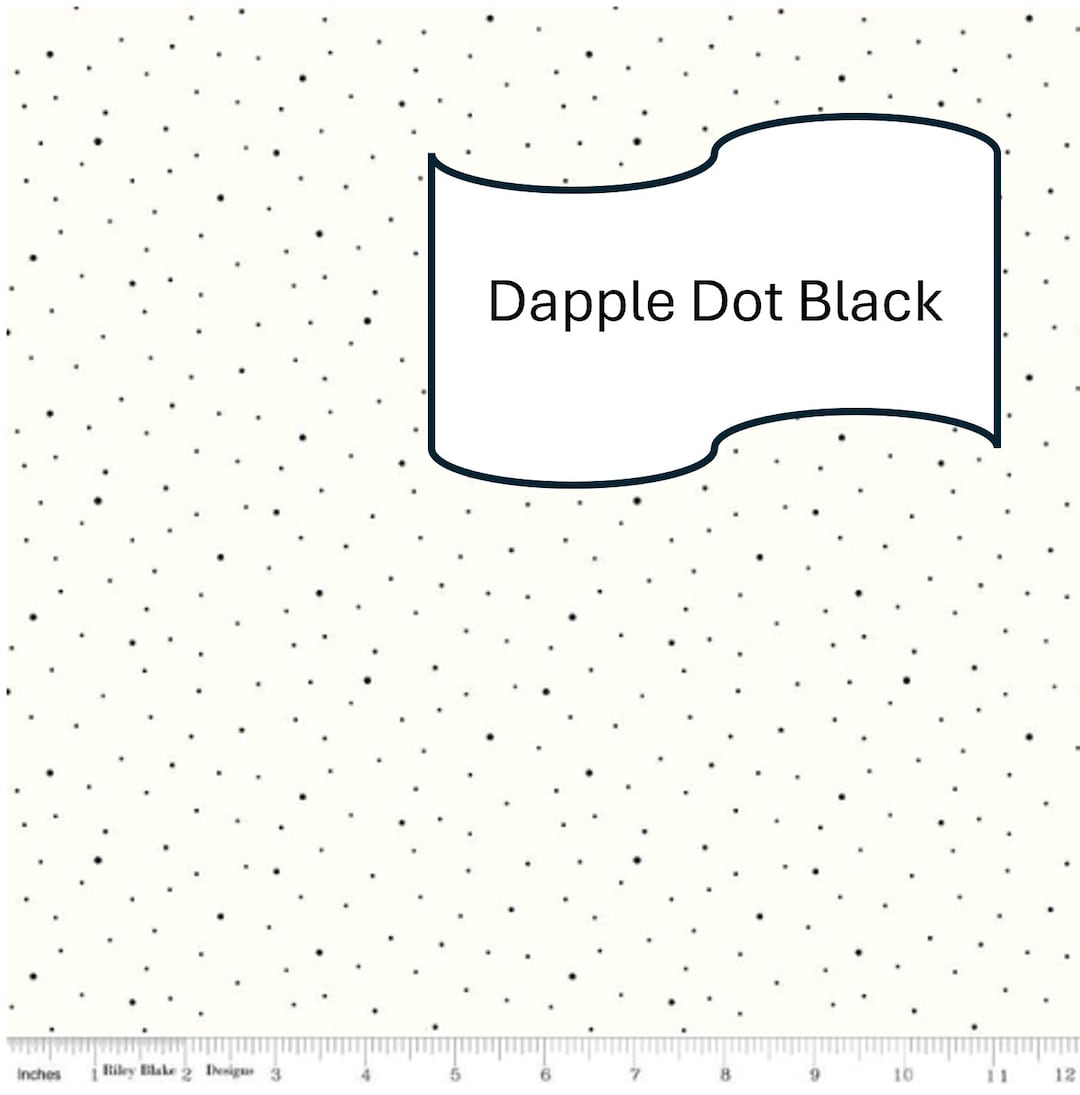 Riley Blake Designers, Dapple Dot on White Black Dots, Fabric by the Yard, Cut Continuously ...