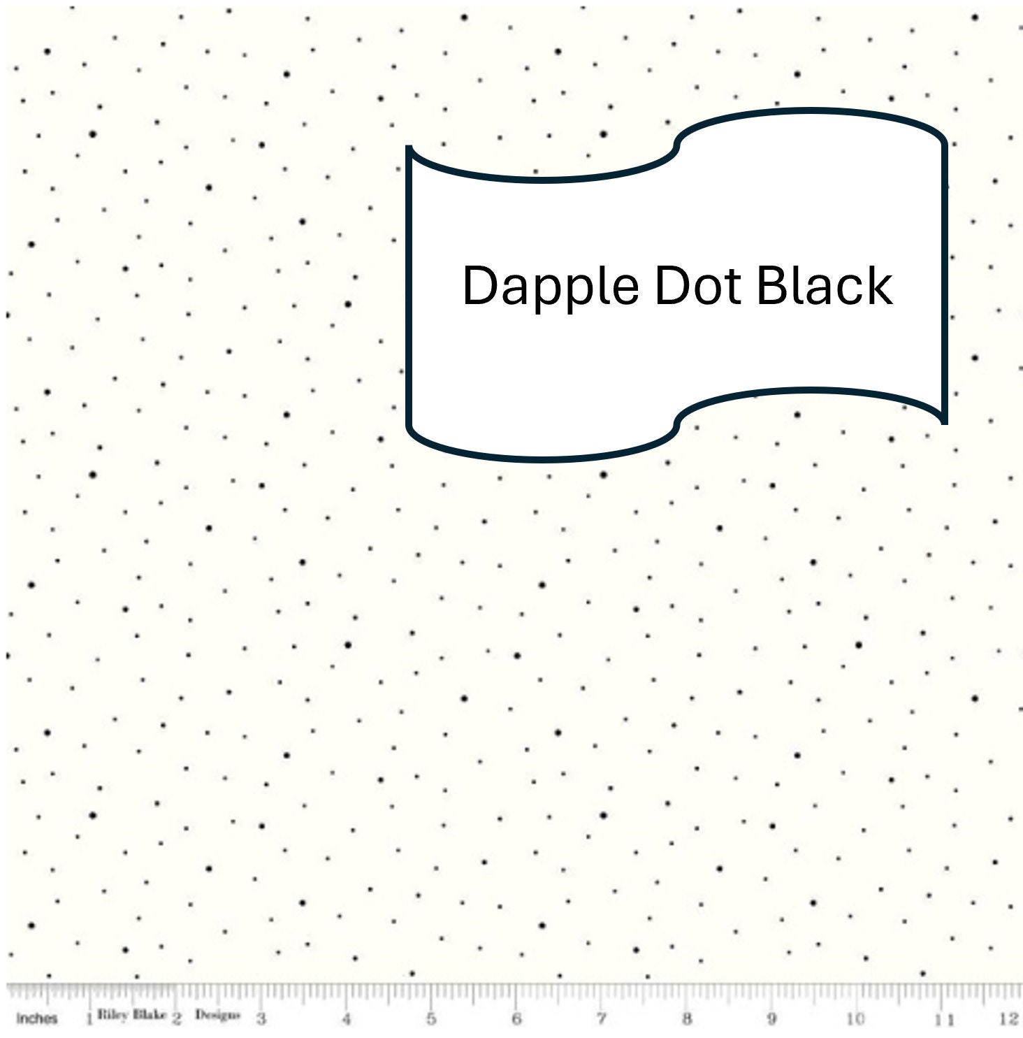 Riley Blake Designers, Dapple Dot on White Black Dots, Fabric by the ...