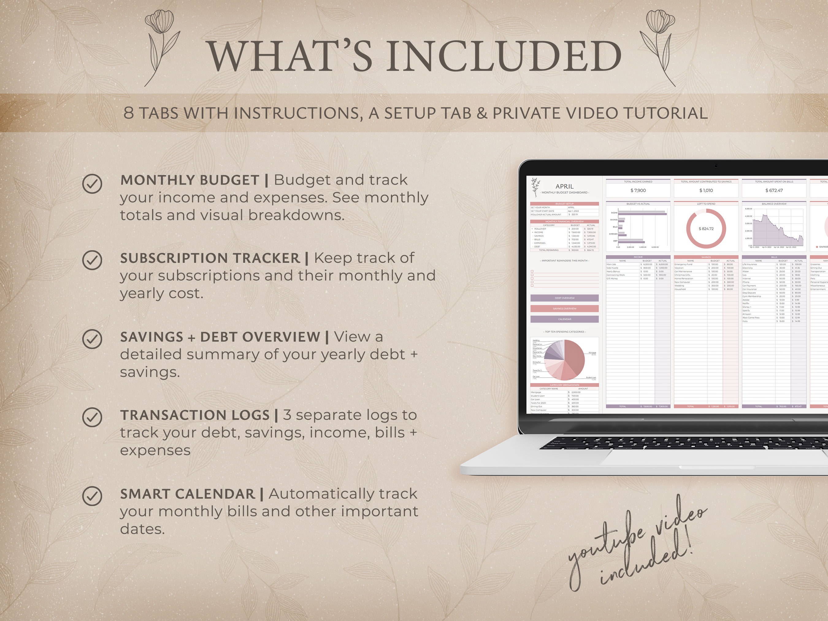 Monthly Budget Planner Spreadsheet | Google Sheets Budget Template ...