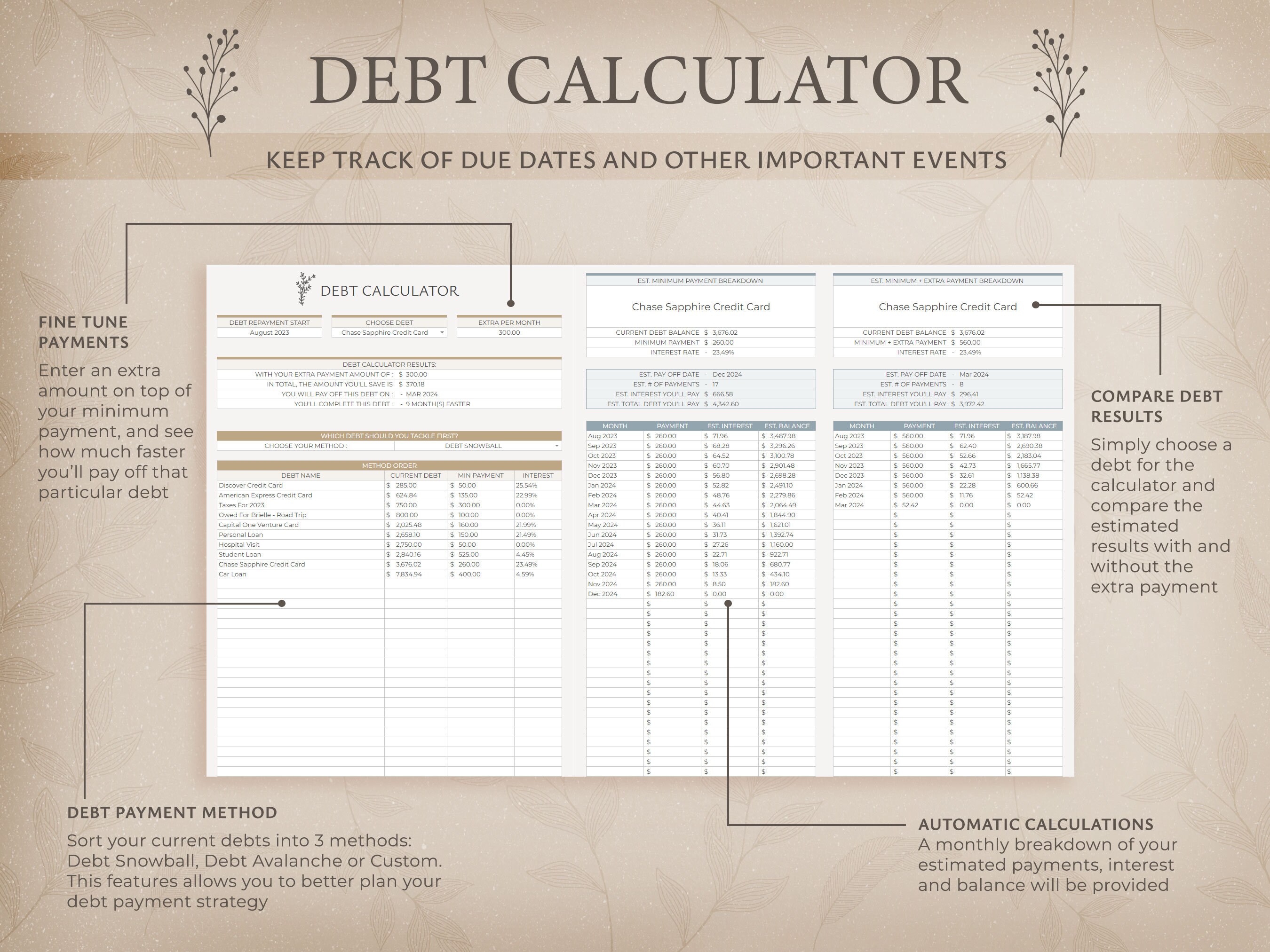 Debt Payoff Tracker Spreadsheet | Google Sheets Debt Repayment Planner ...