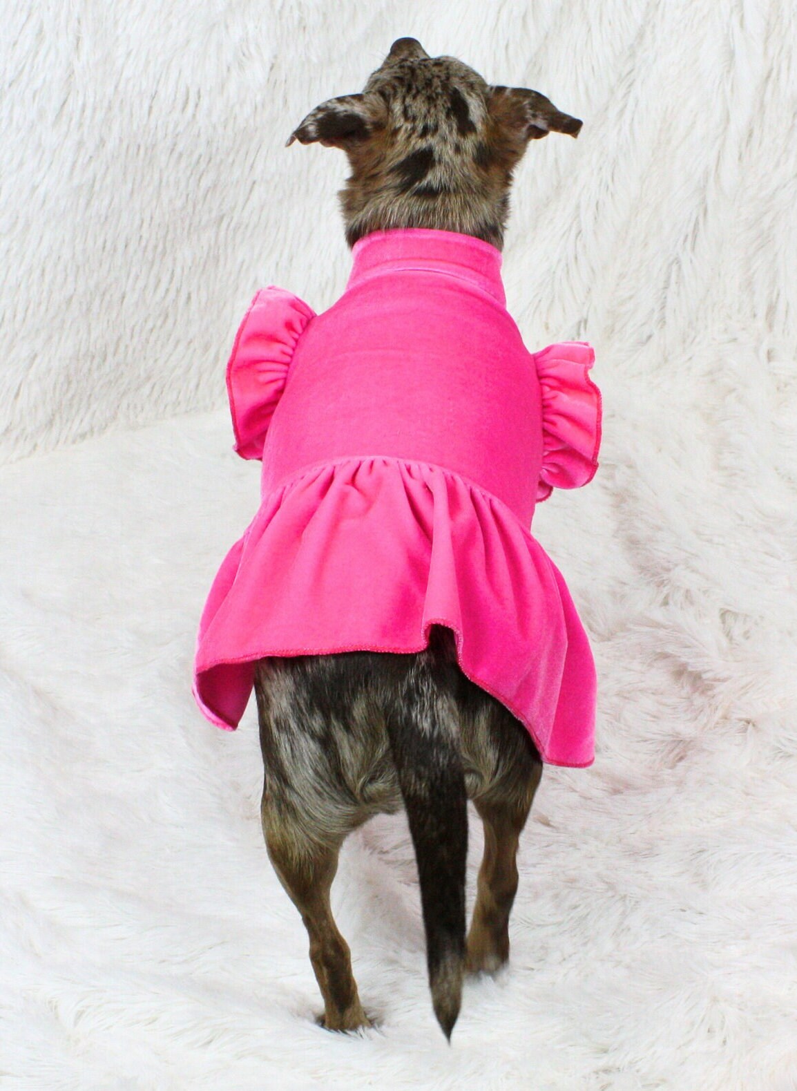 Hot Pink Dog Dress, Stretch Velvet, Comfortable Pet Outfit - Etsy