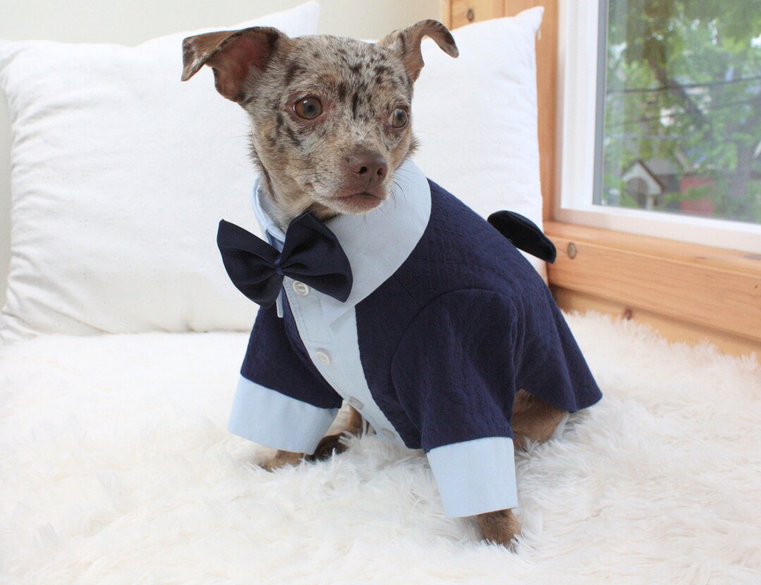 Navy Blue Dog Suit, Pet Tuxedo Jacket Perfect for Weddings and Formal ...