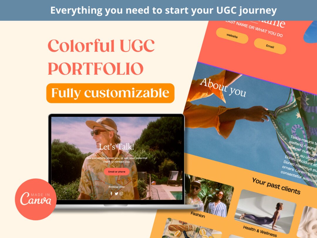 Colorful UGC Portfolio Canva Template - Etsy