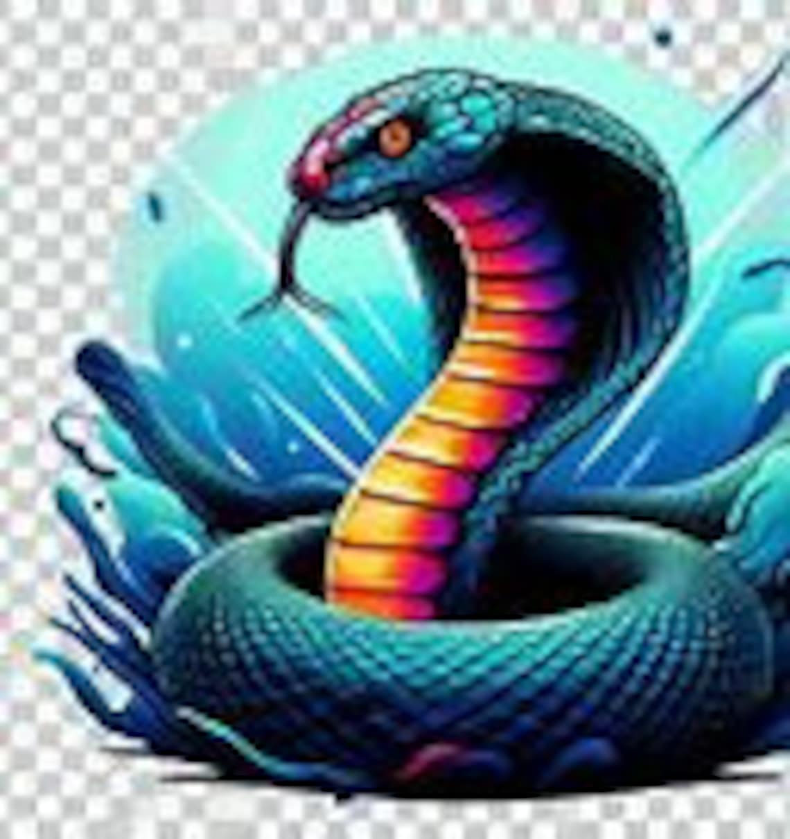 Vibrant Cobra Clipart Set– Transparent Background PNG - Etsy