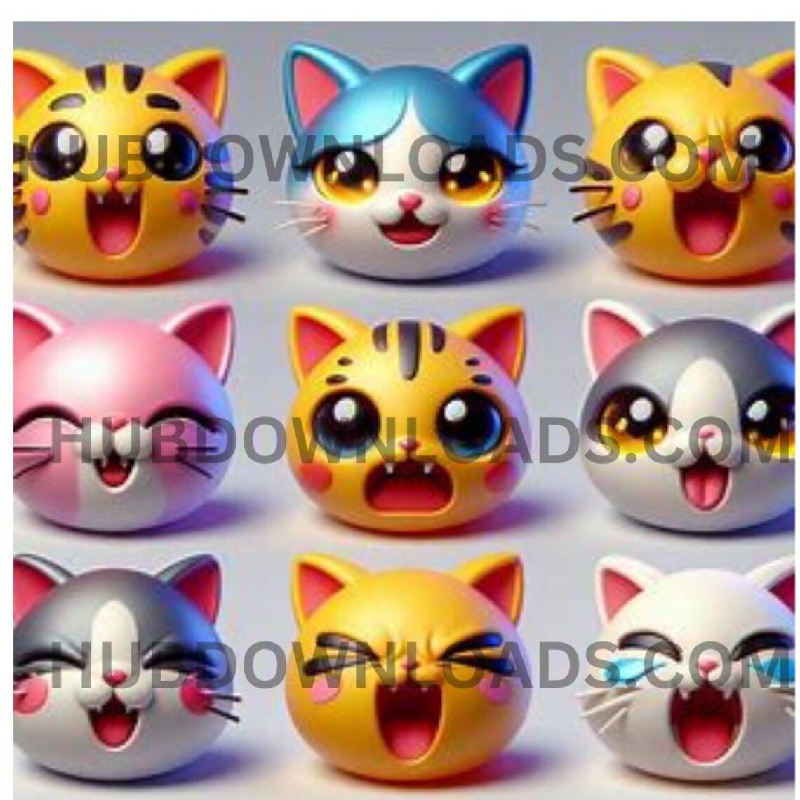 Digital Mewing Kitten Face PNG - Instant Download, Cute Cat Lover Gift ...