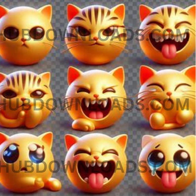 Adorable Mewing Kitty Cat PNG Instant Download Cute Feline Clipart for ...