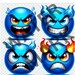 Angry Blue Emoji Digital Download | Printable Clipart | Instant ...