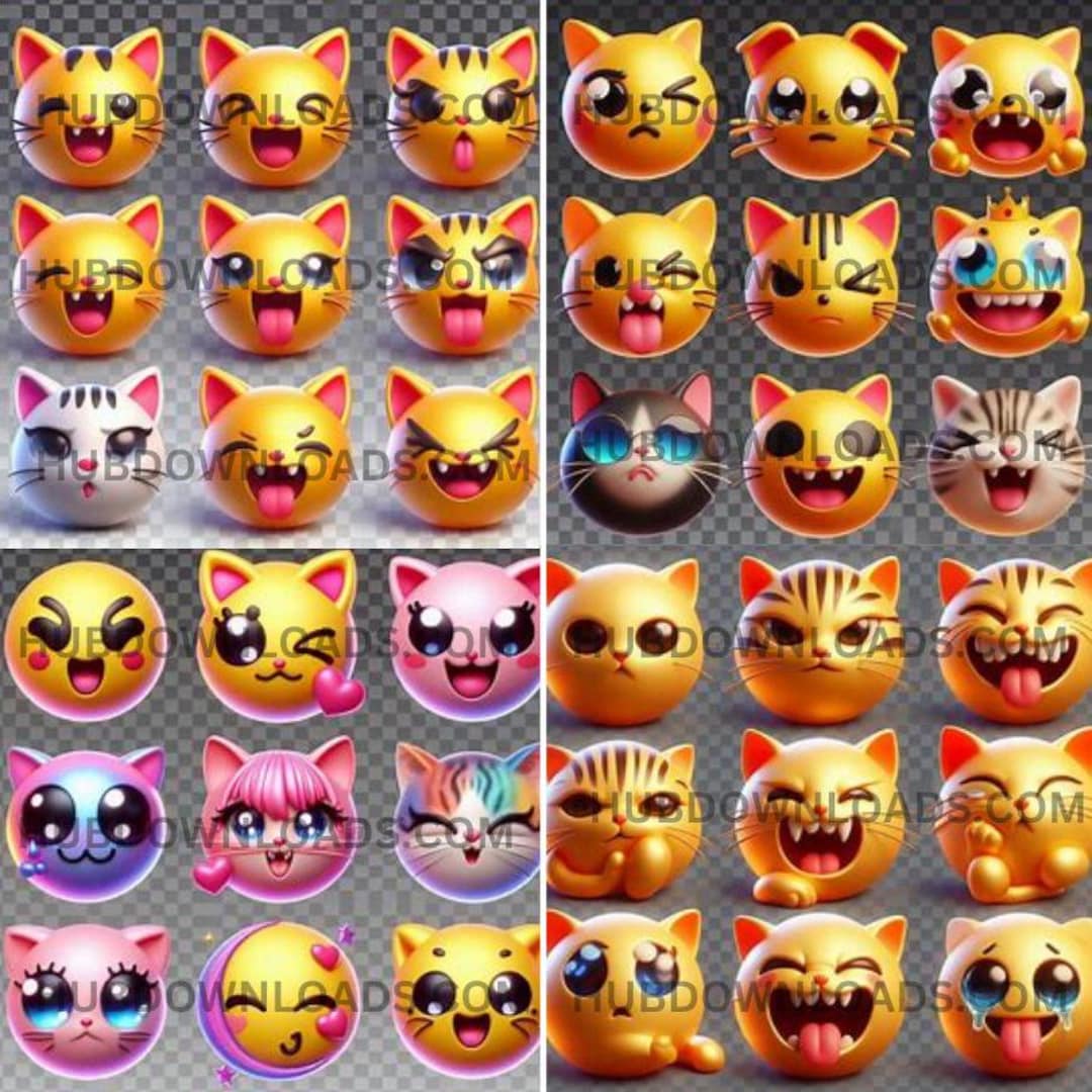 Adorable Mewing Kitty Cat PNG Instant Download Cute Feline Clipart for ...