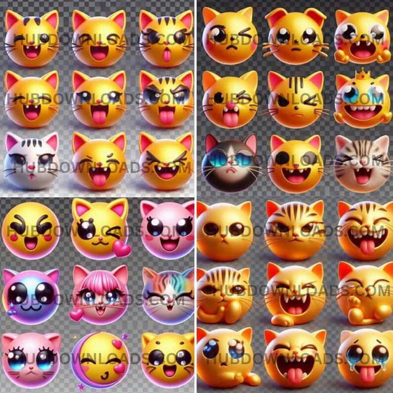 Adorable Mewing Kitty Cat PNG Instant Download Cute Feline Clipart for ...