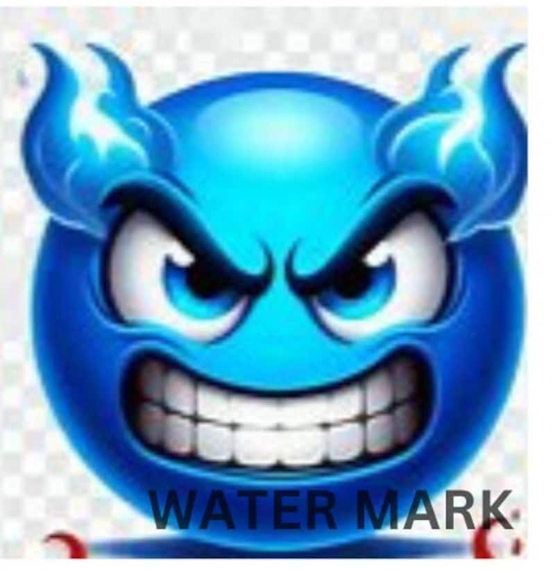 Angry Blue Emoji Digital Download | Printable Clipart | Instant ...